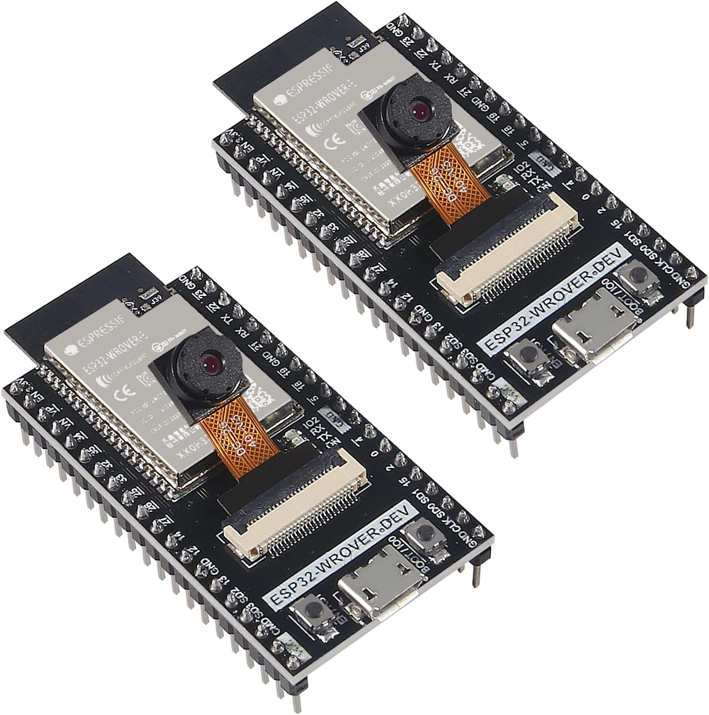 Amazon.com: AITRIP 2 PCS ESP32 ESP32-WROVER Board with Camera WiFi ...