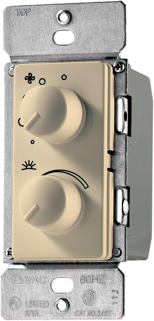 EATON RDC15-V-K Wiring Fan/Light Controls, Rotary, Ivory - Wall Dimmer ...