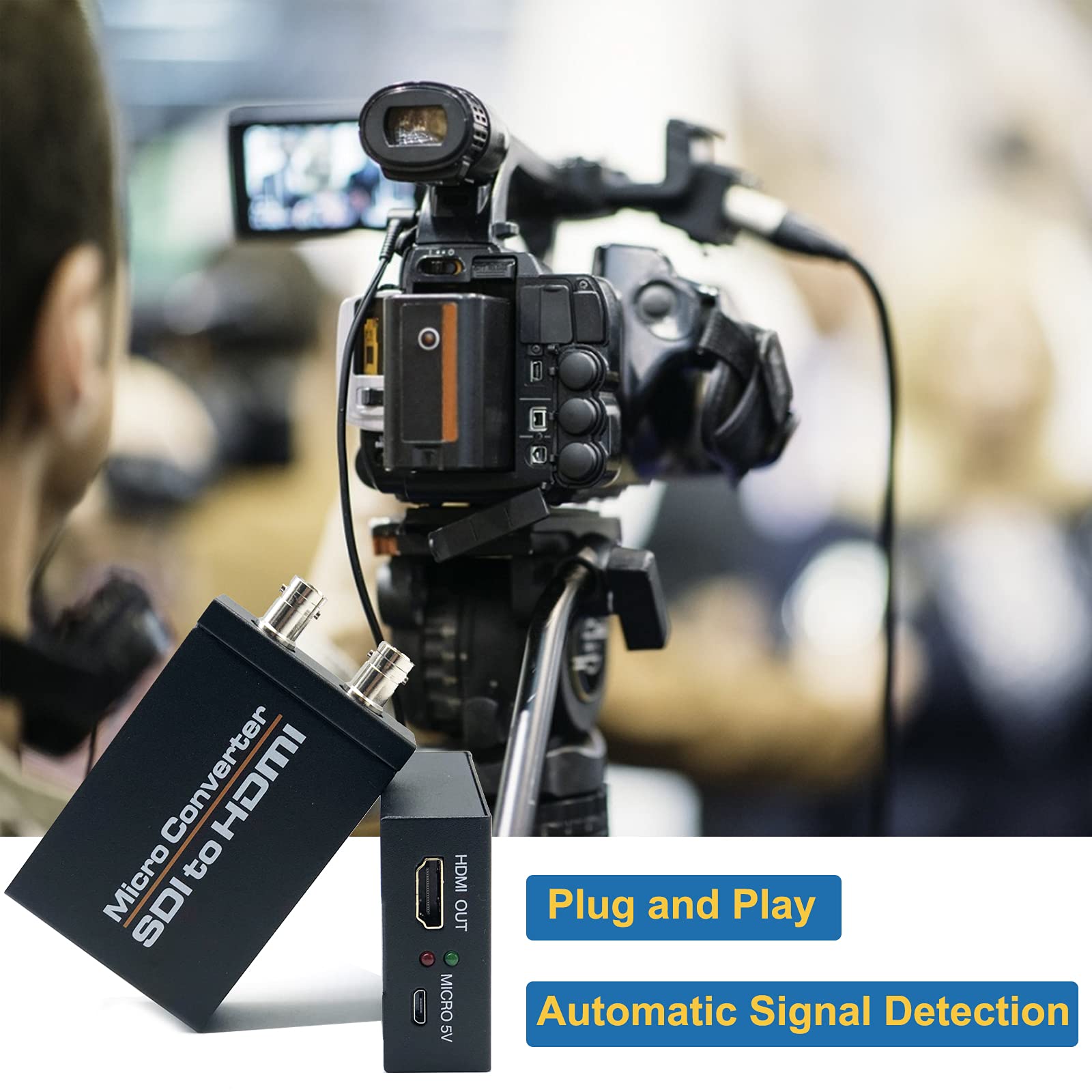 Buy Destank SDI to HDMI Converter, SDI in HDMI Out SDI Loopout, 1080P ...