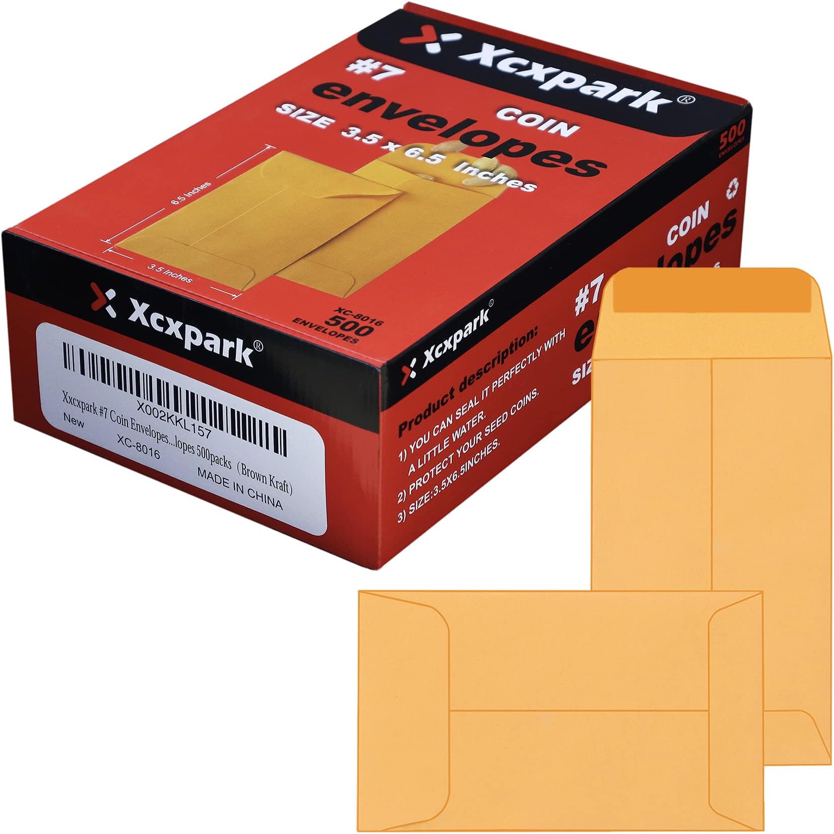 Amazon.com : Blue Summit Supplies 500#7 Coin Envelopes, Gummed Seal, 28 ...