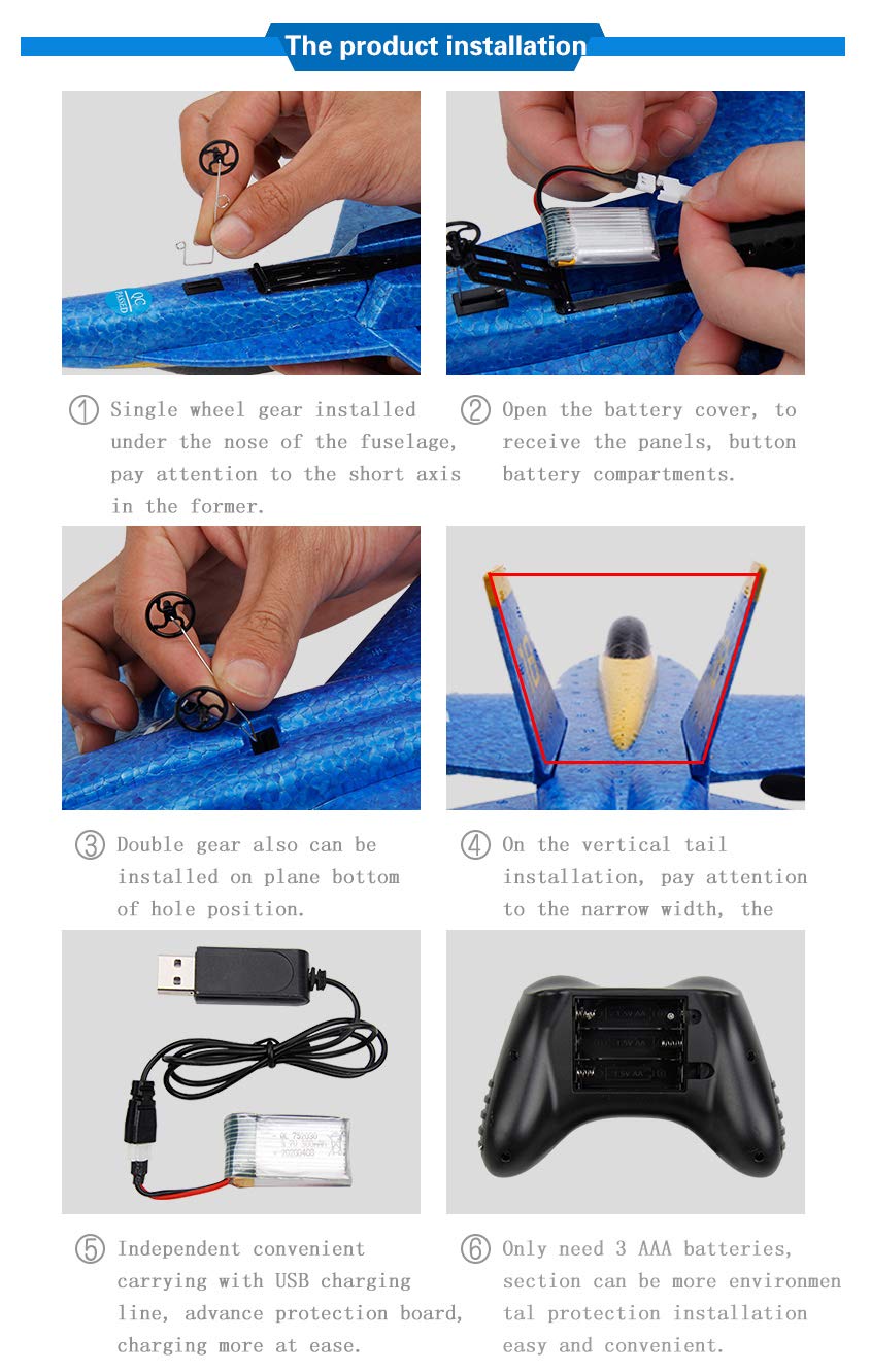 Mini RC F/A-18C Hornet Blue Angels Model Toy Drone F-18 Remote Control ...