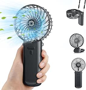 Hand Held Fan, Portable Handheld USB Rechargeable Fans with 4 Speeds ...