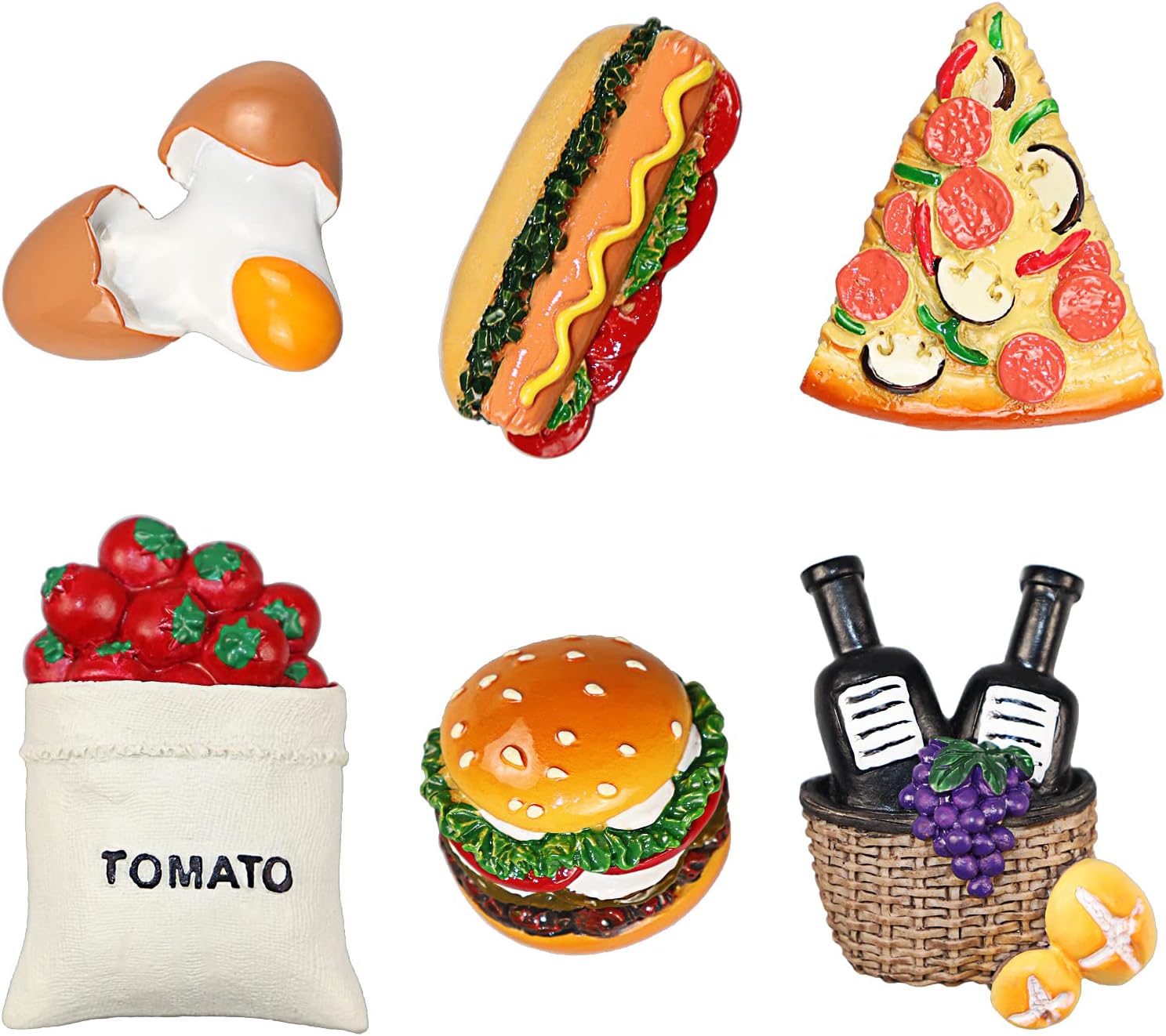 Amazon.com: upbema Decorative Resin Food Fridge Magnets Kitchen ...