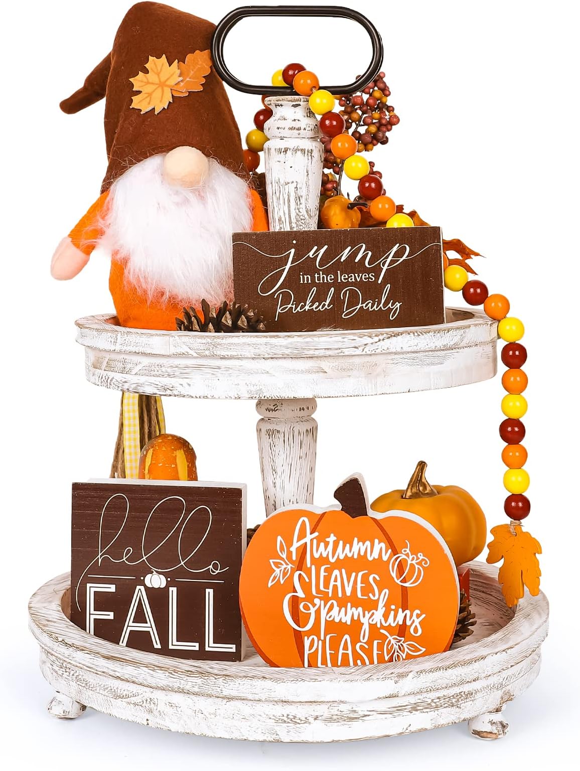 Amazon.com: 1 Set Thanksgiving Fall Tiered Tray Decor Set Autumn ...