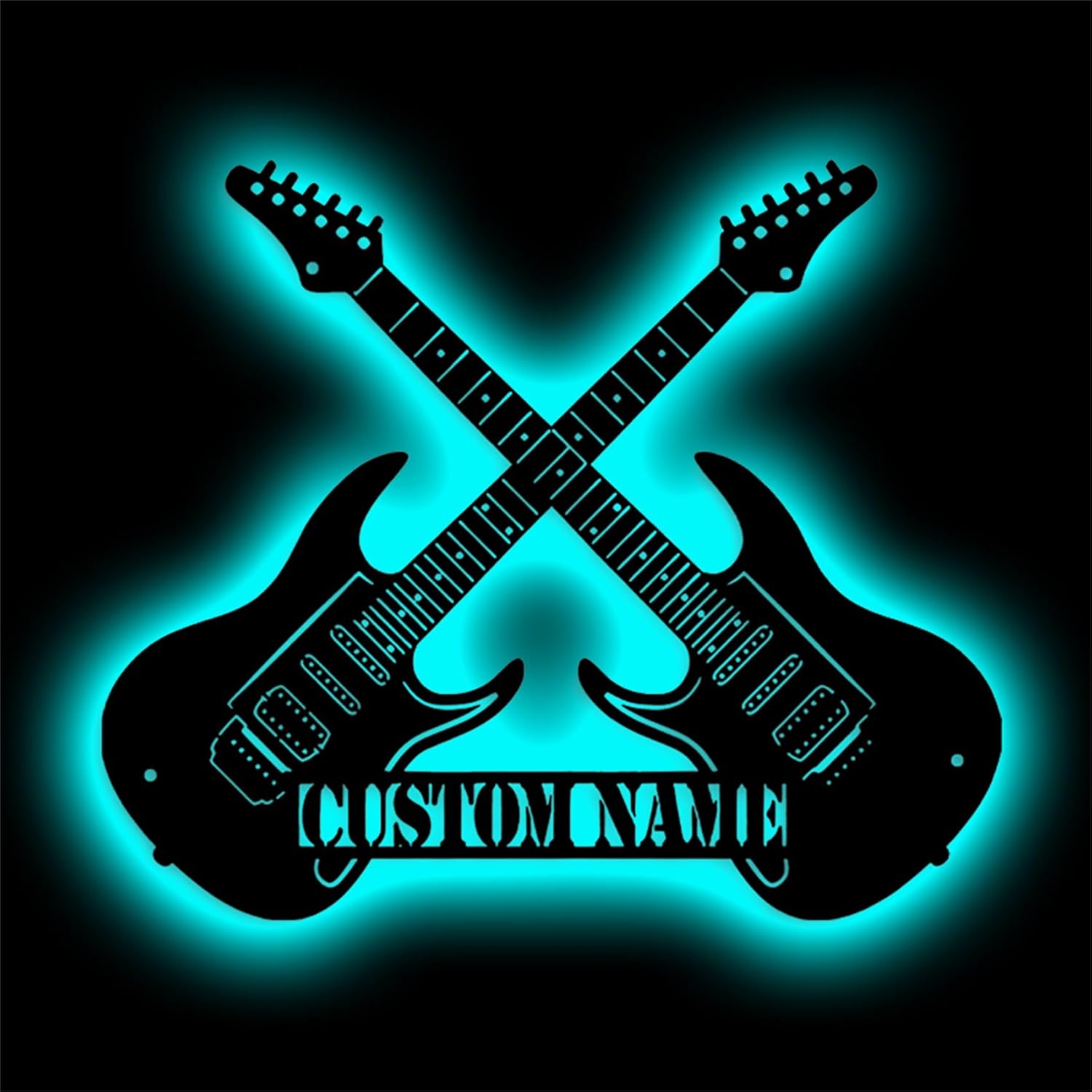 Amazon.com: Personalized Guitar Music Metal Wall Art Custom Guitar ...