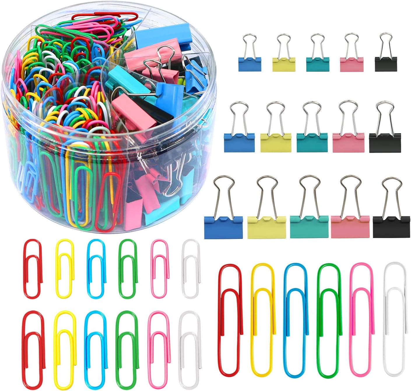 Amazon.com : 320PCS Paper Clips Binder Clips,Colored Paperclips and ...