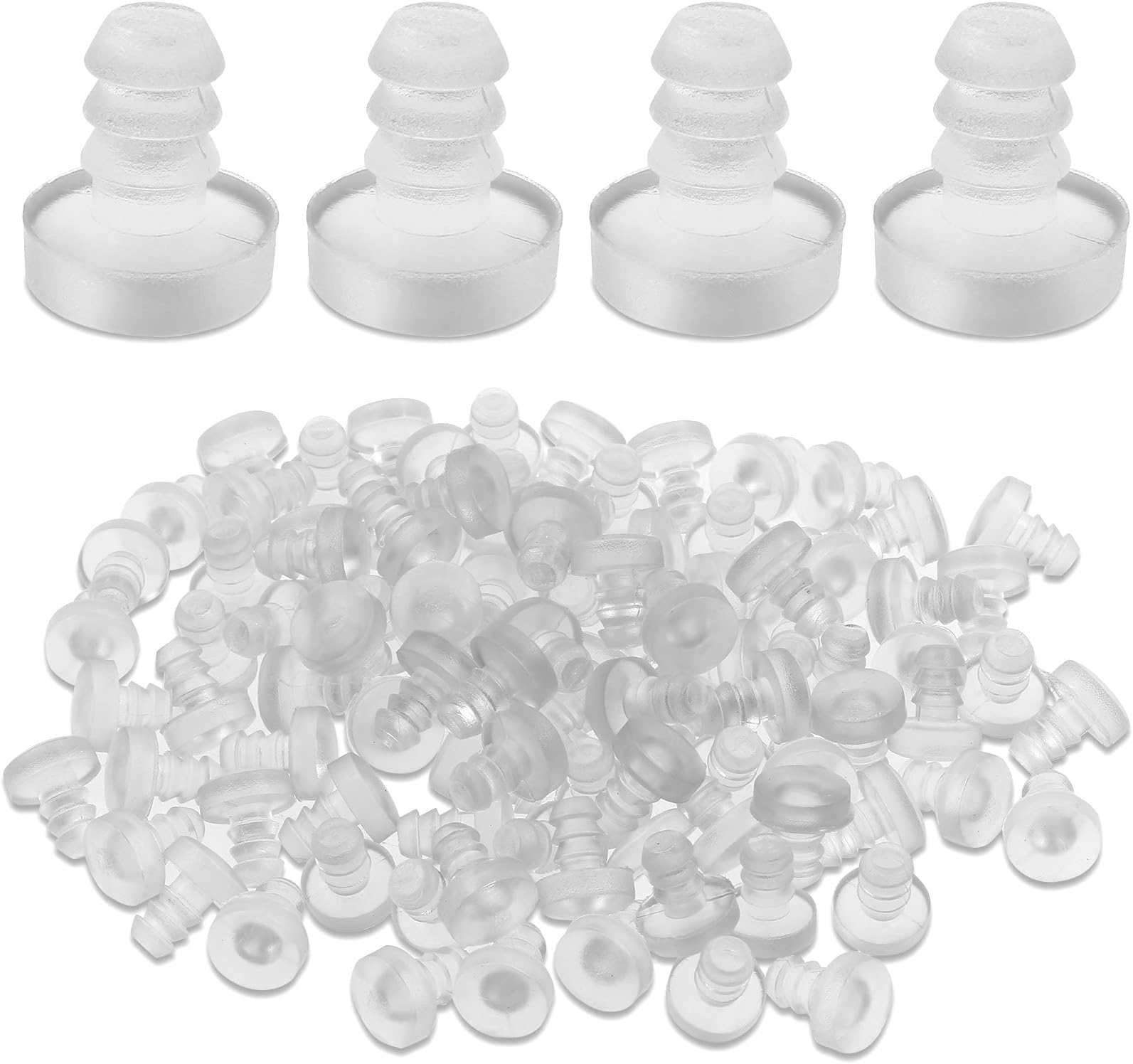 30 pcs Glass Top Table Bumpers with Stem, Black Rubber Grippers, Patio ...