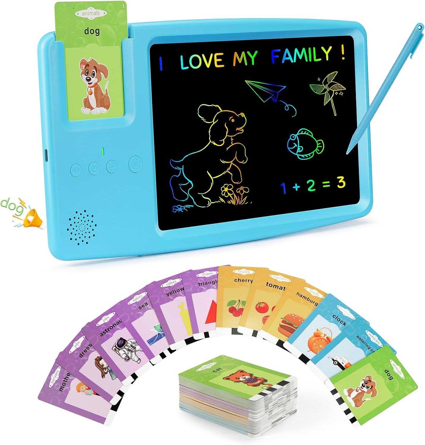 Amazon.com: Writing Tablet with Talking Learning Flash Cards, Learning ...