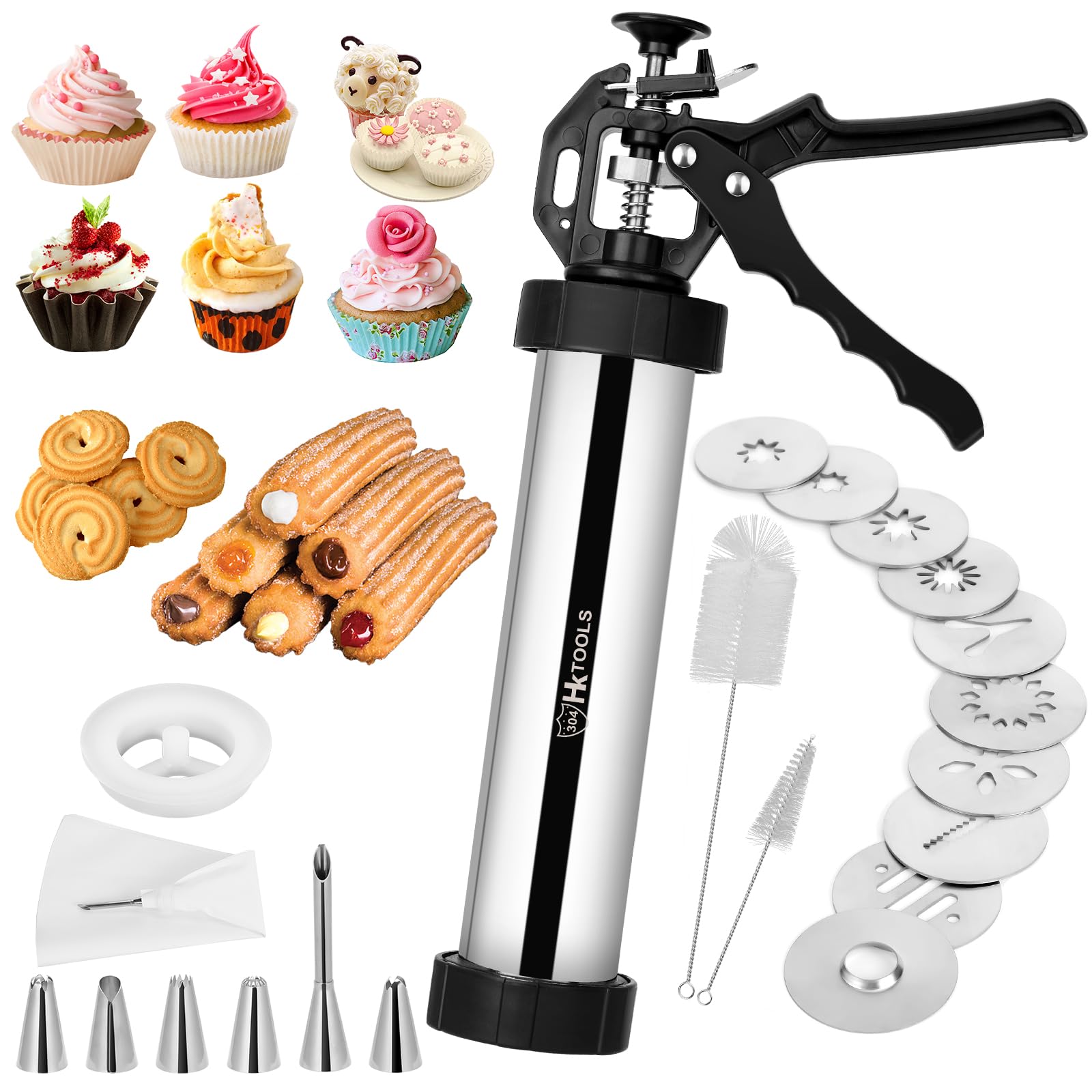 Churro Maker Machine, Cookie Maker Machine, Stainless Steel Churros Gun ...