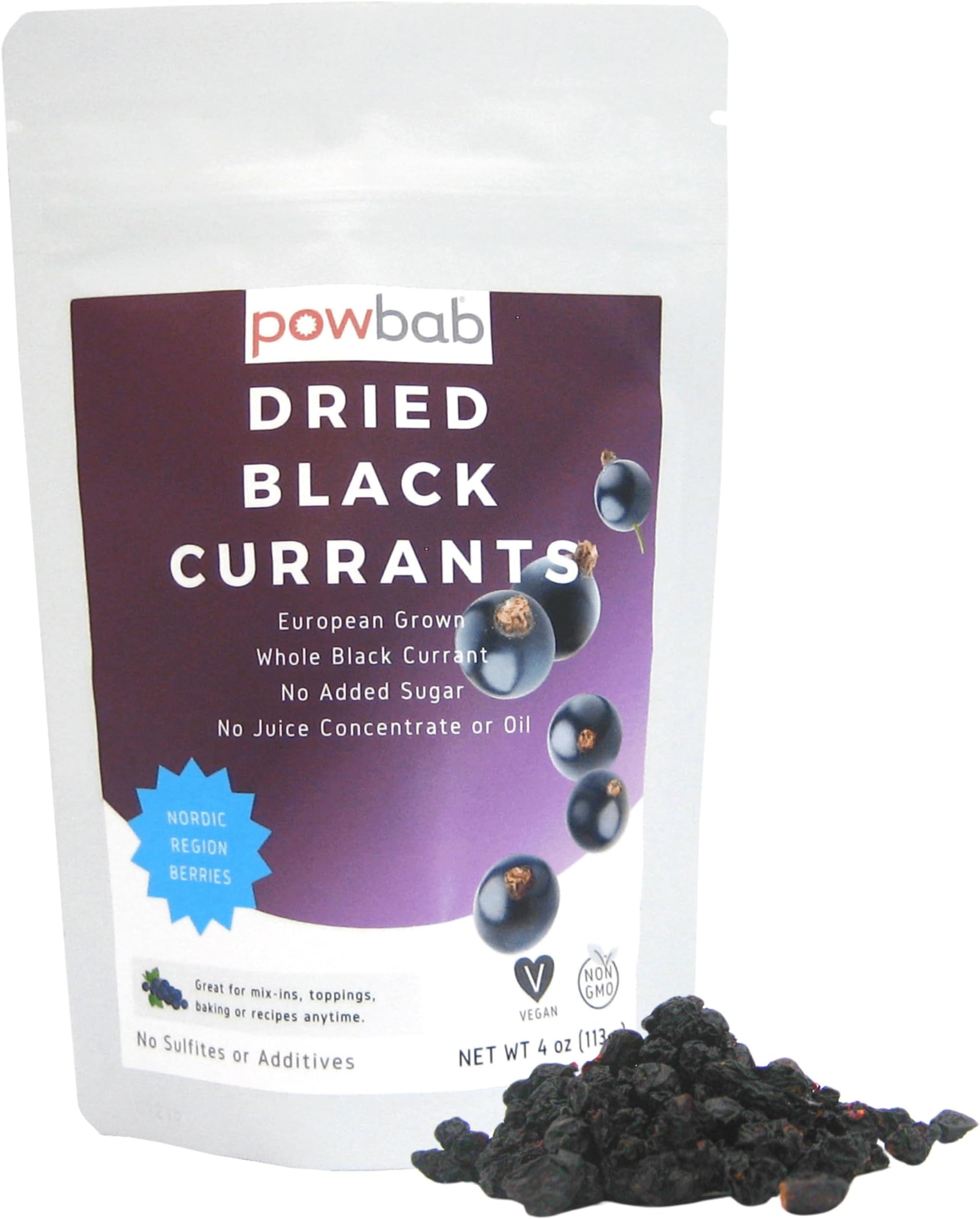 Amazon.com: powbab Dried Black Currants (4 oz) 100% Unsweetened ...