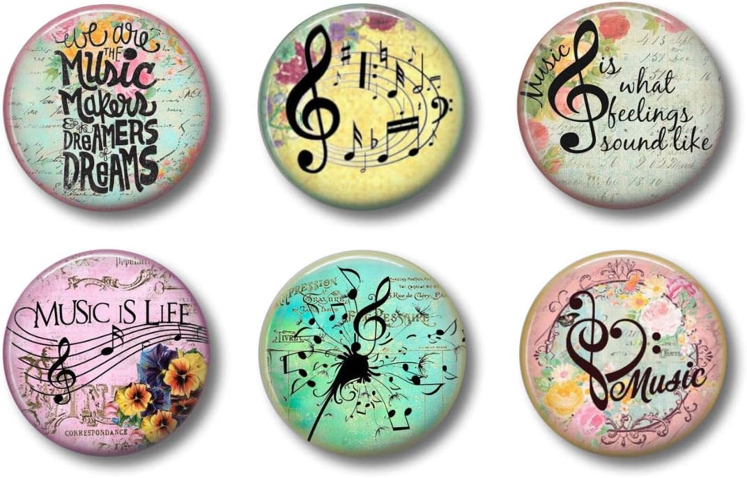 Amazon.com: 12pcs Magnets Fridge,Black and White Musical Notes Small ...