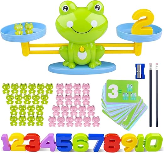Amazon.com: INPHER Frog Balance Math Game, 85 Piece Kids Kindergarten ...