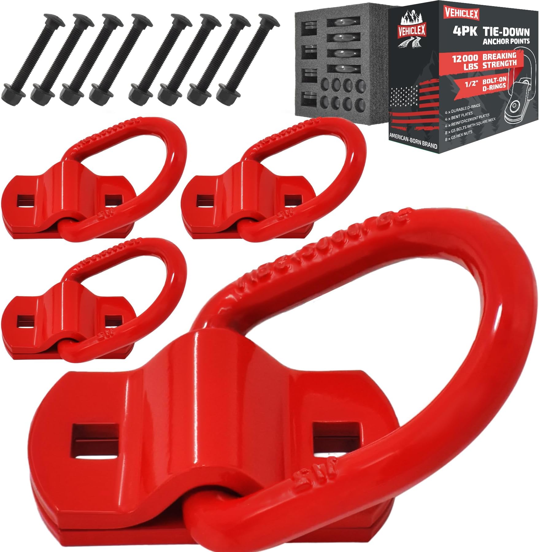 Amazon.com: GearTrust Trailer D Rings Heavy Duty Bolt-On Forged D Ring ...