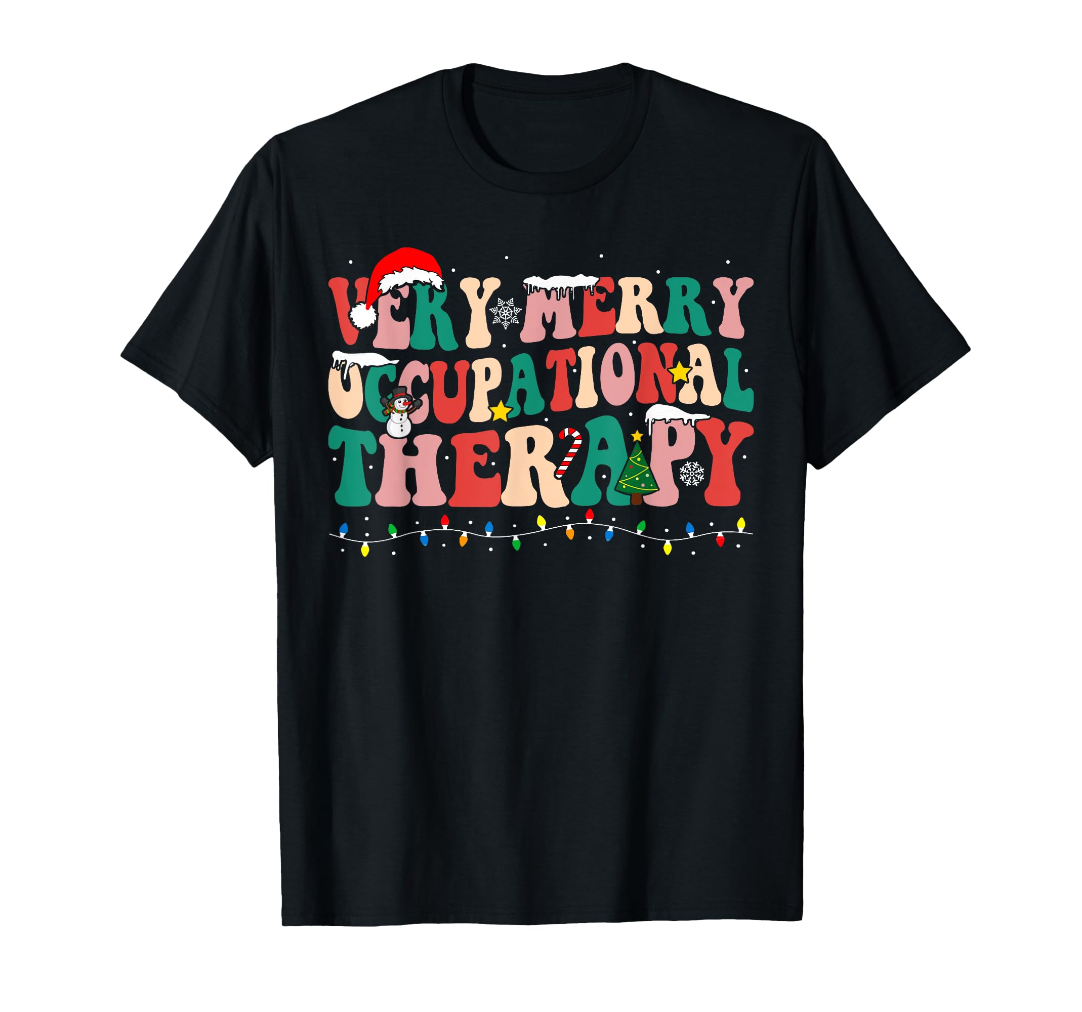Amazon.com: Very Merry Occupational Therapy Funny OT Squad Christmas T ...