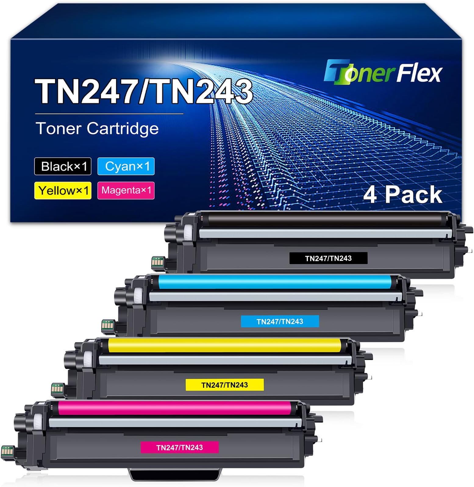 MYCARTRIDGE TN247 TN 243CMYK Toner Compatibile per Brother TN247 TN ...