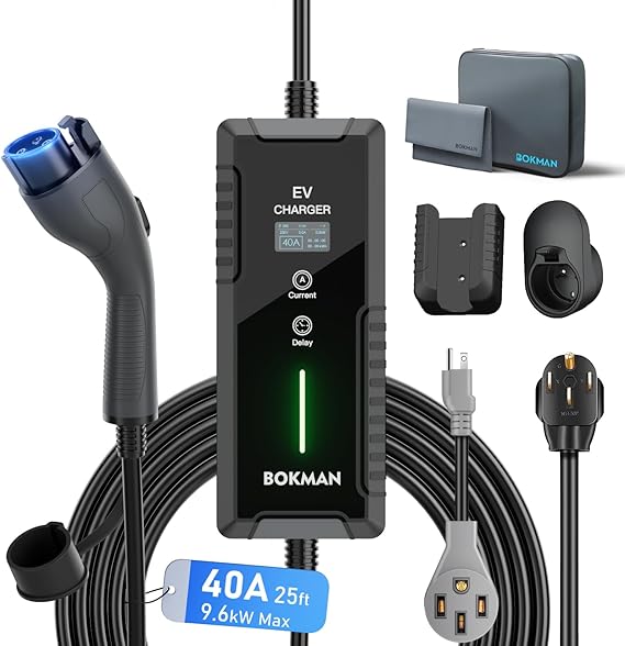 Amazon.com: bokman Portable Level 2 EV Charger (240V,40A) Current ...