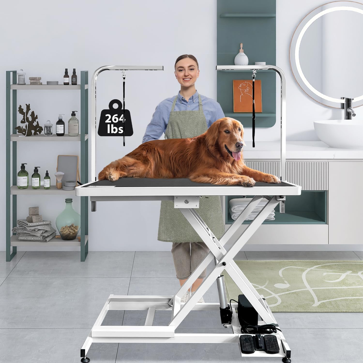 Amazon.com: UDSONFY Electric Pet Dog Grooming Table, 50" Heavy Duty ...