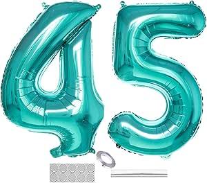 Amazon.com: DUXUANT Blue Number 45 Balloons 34 inch Jumbo Foil Balloons ...