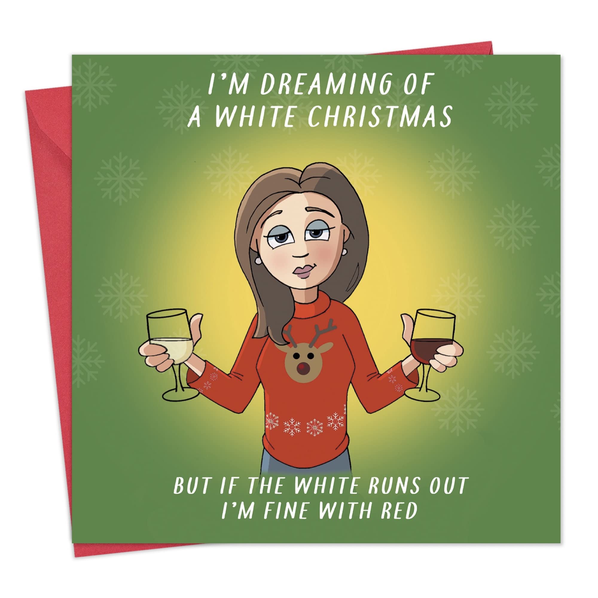 Twizler Merry Christmas Card with Wine - Happy Christmas Card - Xmas ...