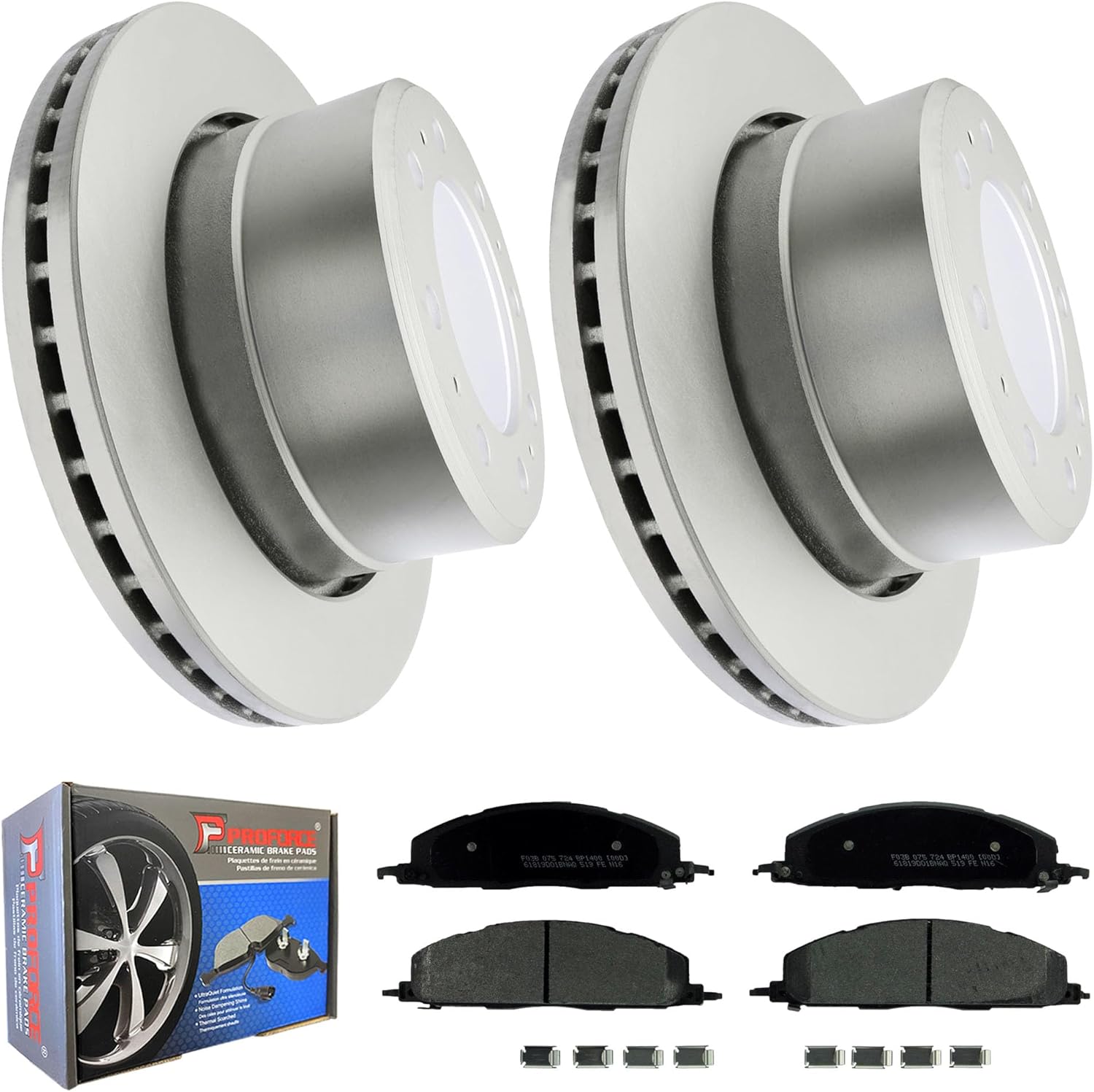 Stirling [REAR] Anti-rust Brake Rotors And Ceramic Pads Kit for Ram ...