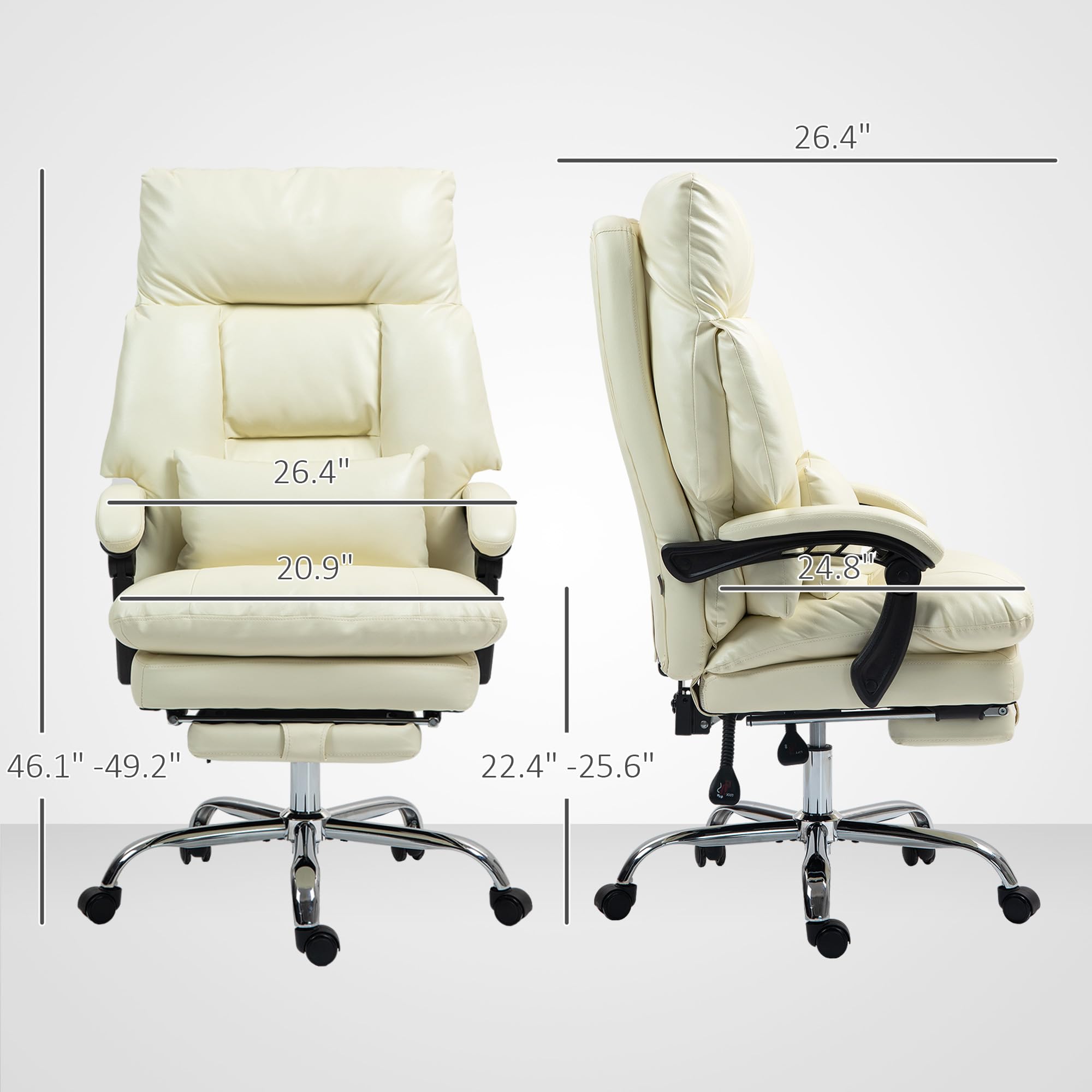 Snapklik.com : HOMCOM Overstuffed Executive Office Chair, Reclining ...