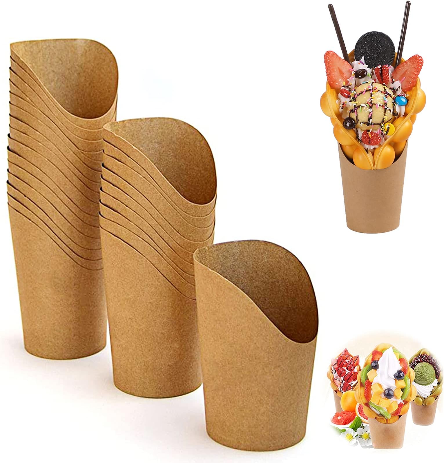 Sterneer Porte Frites Tasses 50 Pcs Snacks Kraft Tasses Boite a Pop ...