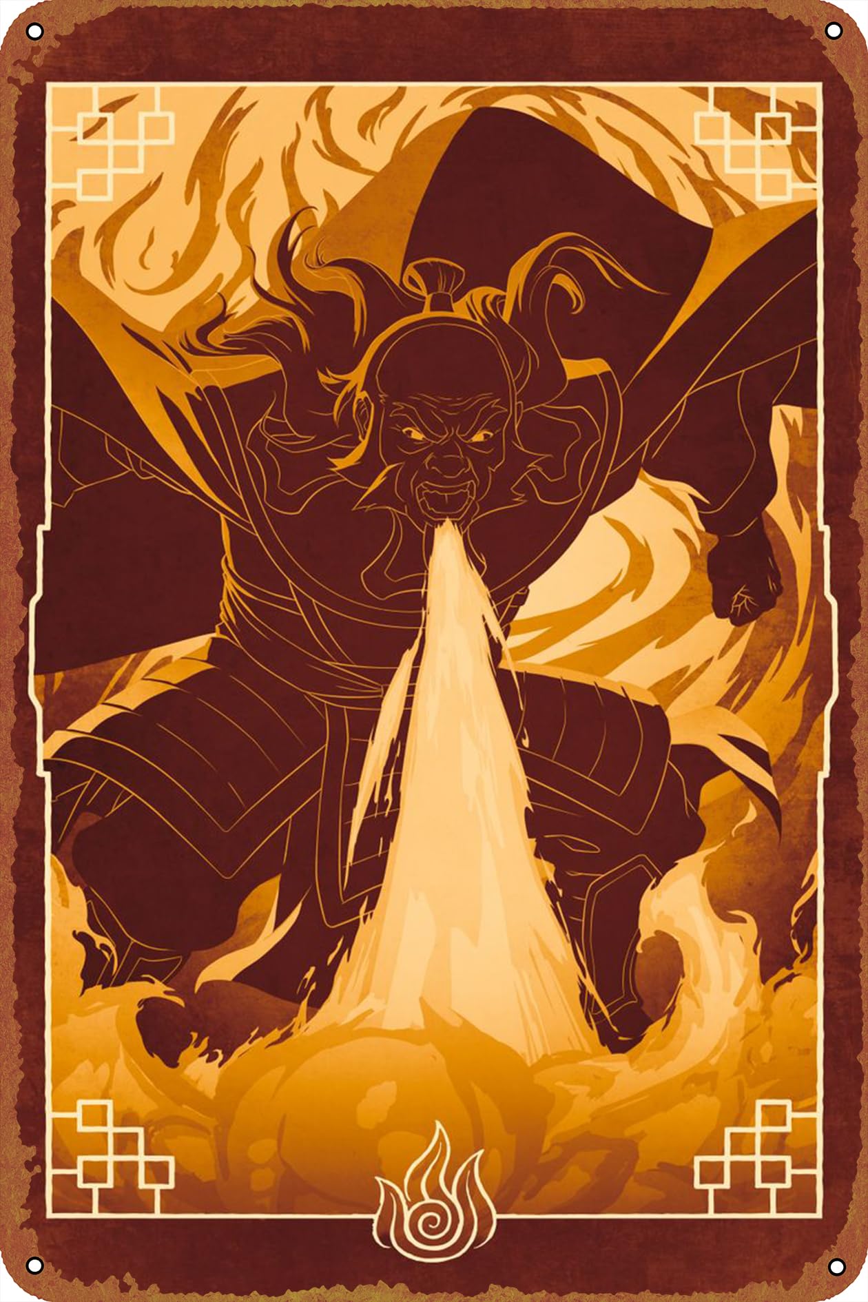 Snapklik.com : Uncle Iroh Fire Nation Metal Tin Sign Hanging Retro Sign ...