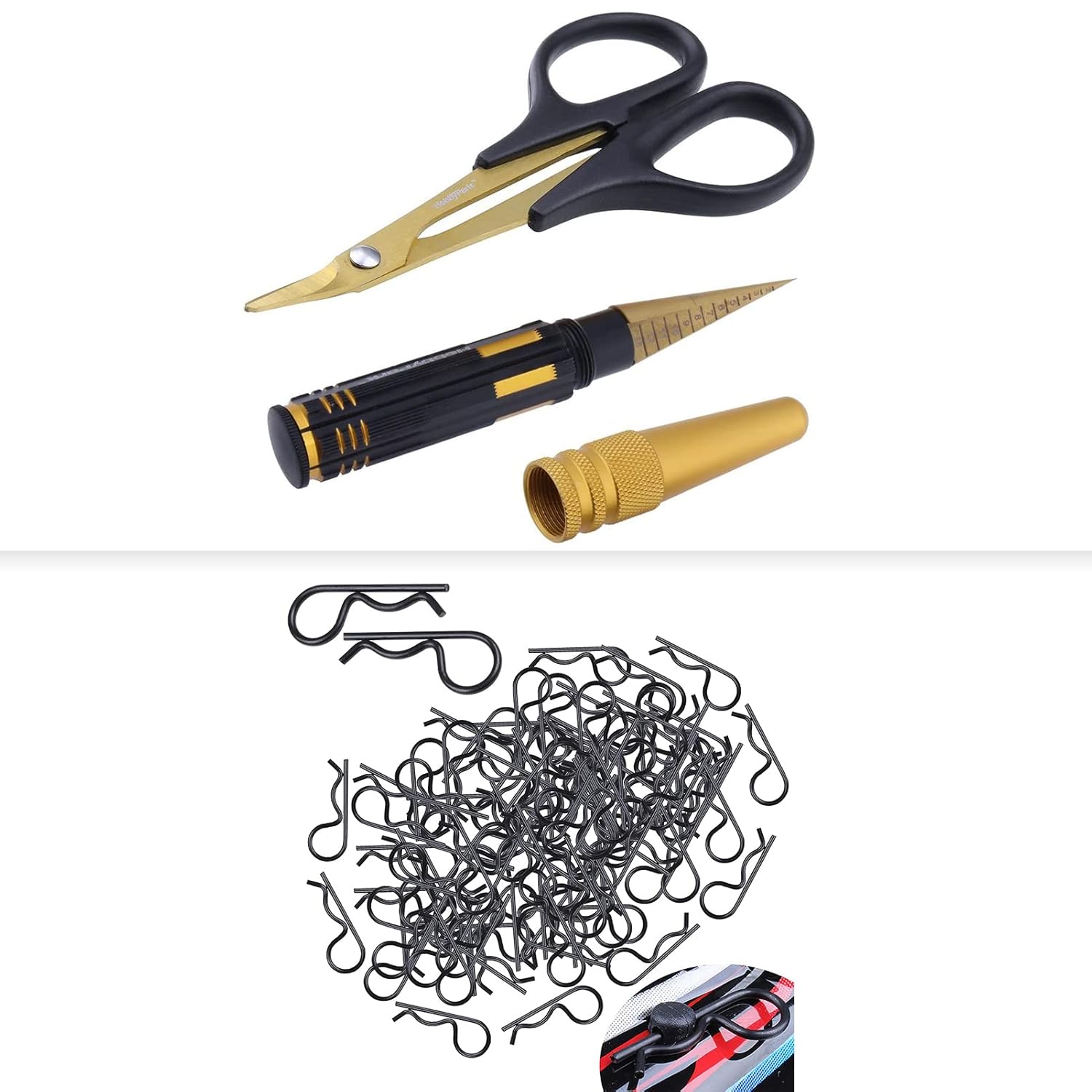 Amazon.com: HobbyPark RC Body Clips & RC Body Trimming Scissors Curved ...