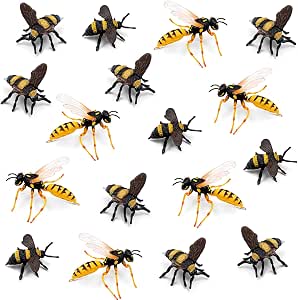 Amazon.com: RoundFunny 20 Pcs Honey Bee Figurine Realistic Animal Bee ...