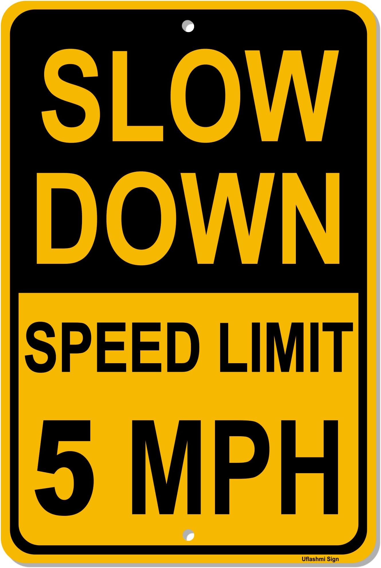 Amazon.com: Slow Down Speed Limit 5 MPH Sign (2 Pack), Metal Speed ...