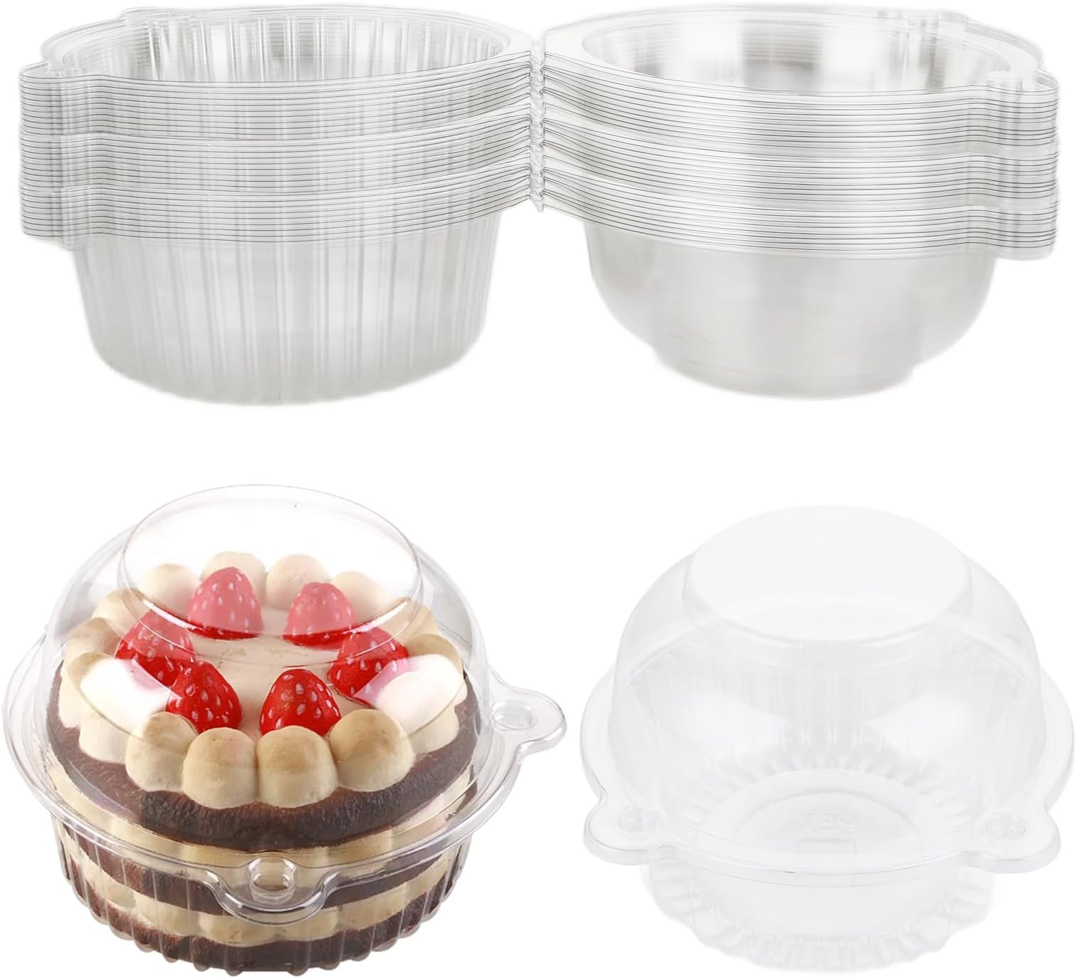 Amazon.com: YOUNTHYE 180PCS Individual Cupcake Containers Single ...