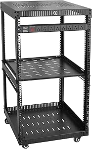 RIVECO 18U Network Rack with Wheels for Server, Stereo Open Frame ...