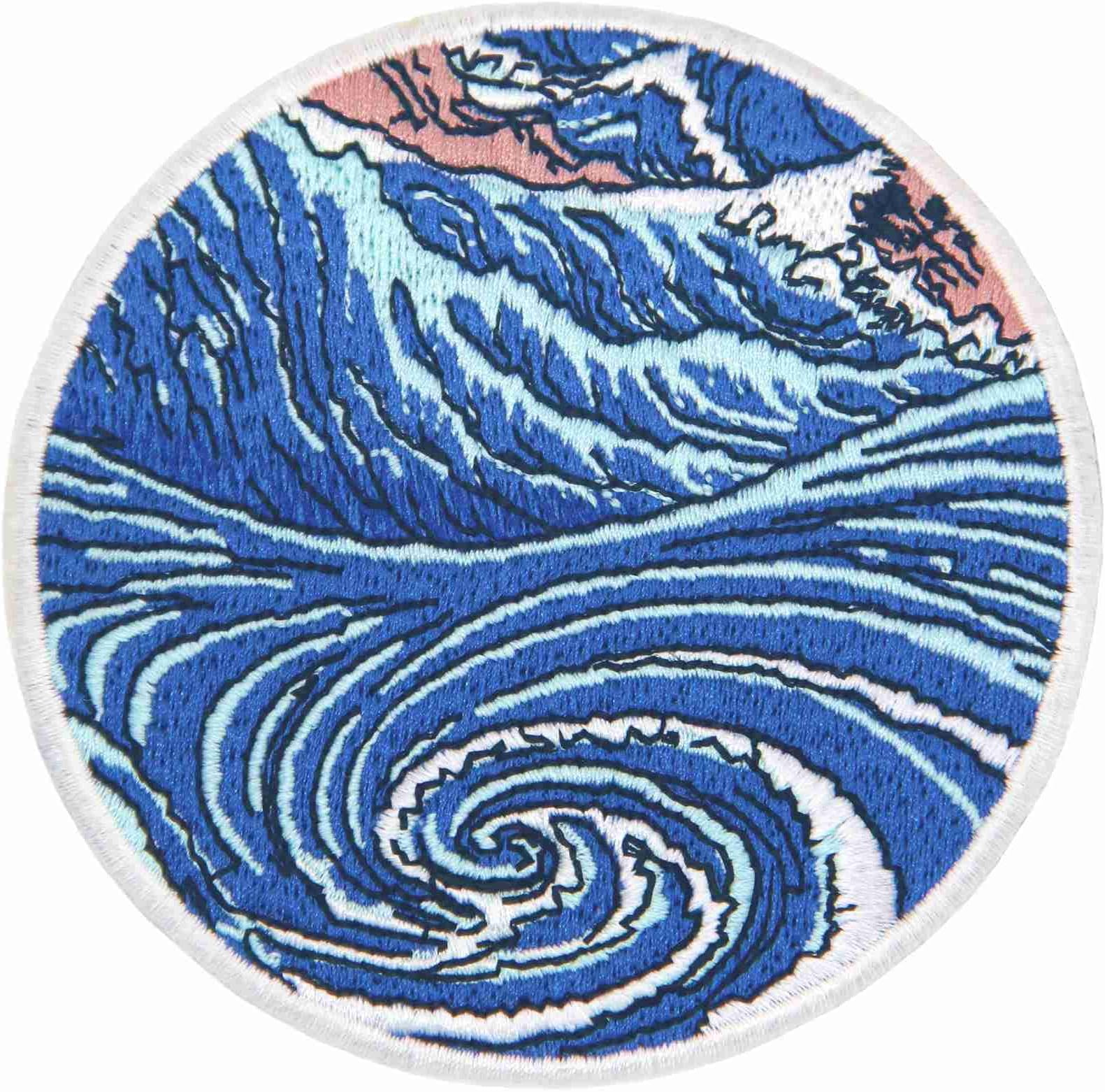 Great Wave Off Kanagawa Patch Embroidered Badge Iron On Sew On Emblem ...