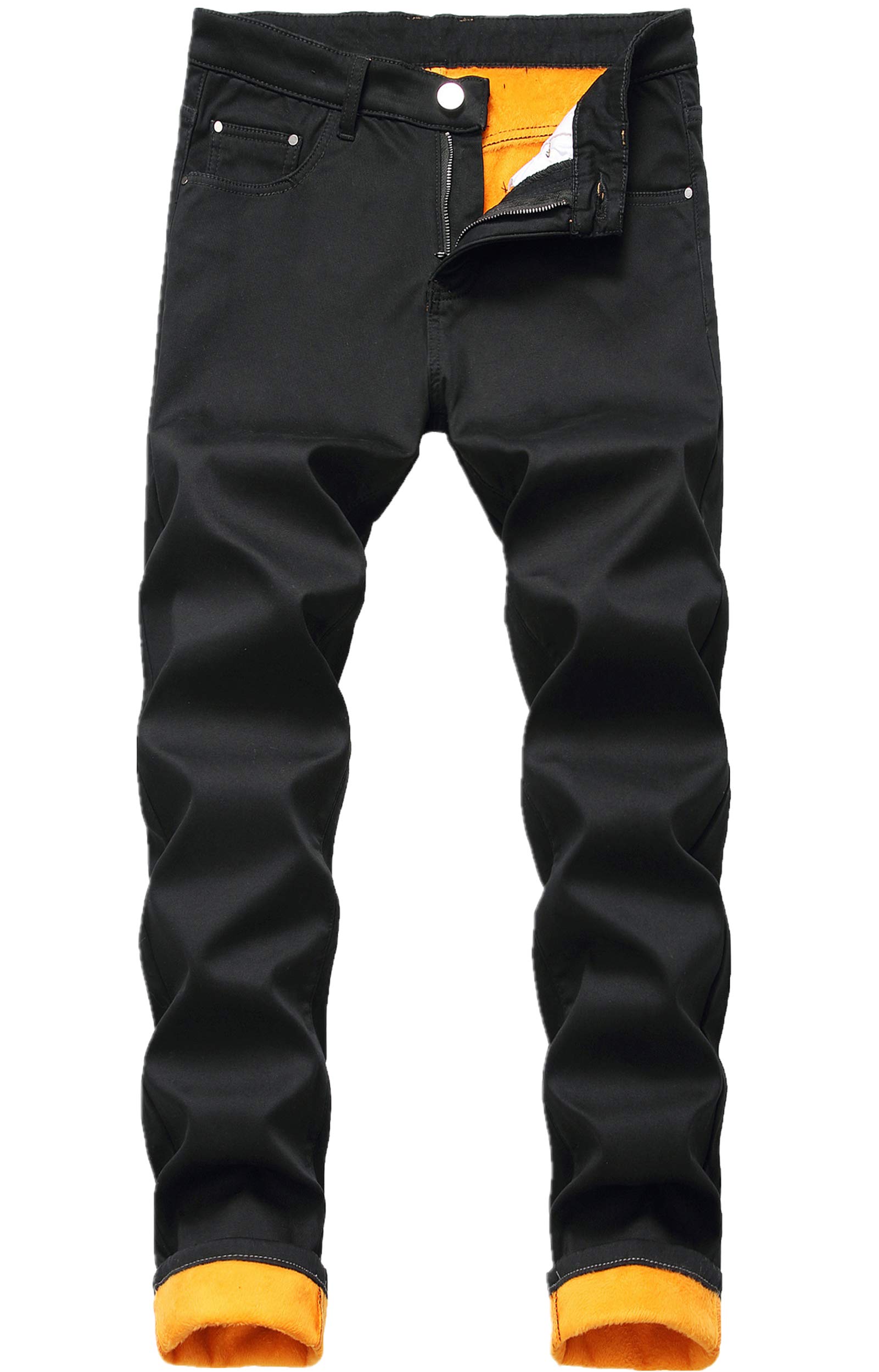 GUNLIRE Men's Thermal Fleece Lined Jeans Winter Slim Fit Thicken ...