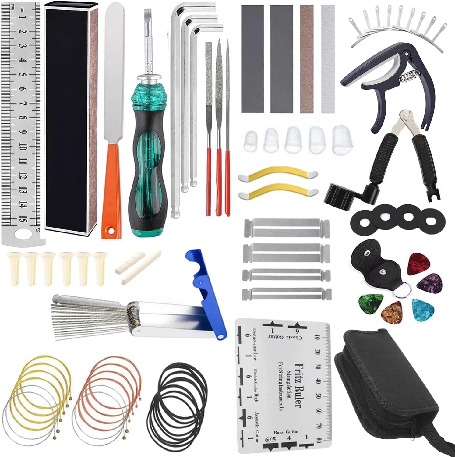 Amazon.com: 45 Pcs Guitar Repairing Maintenance Tool Kit,Haploon Guitar ...