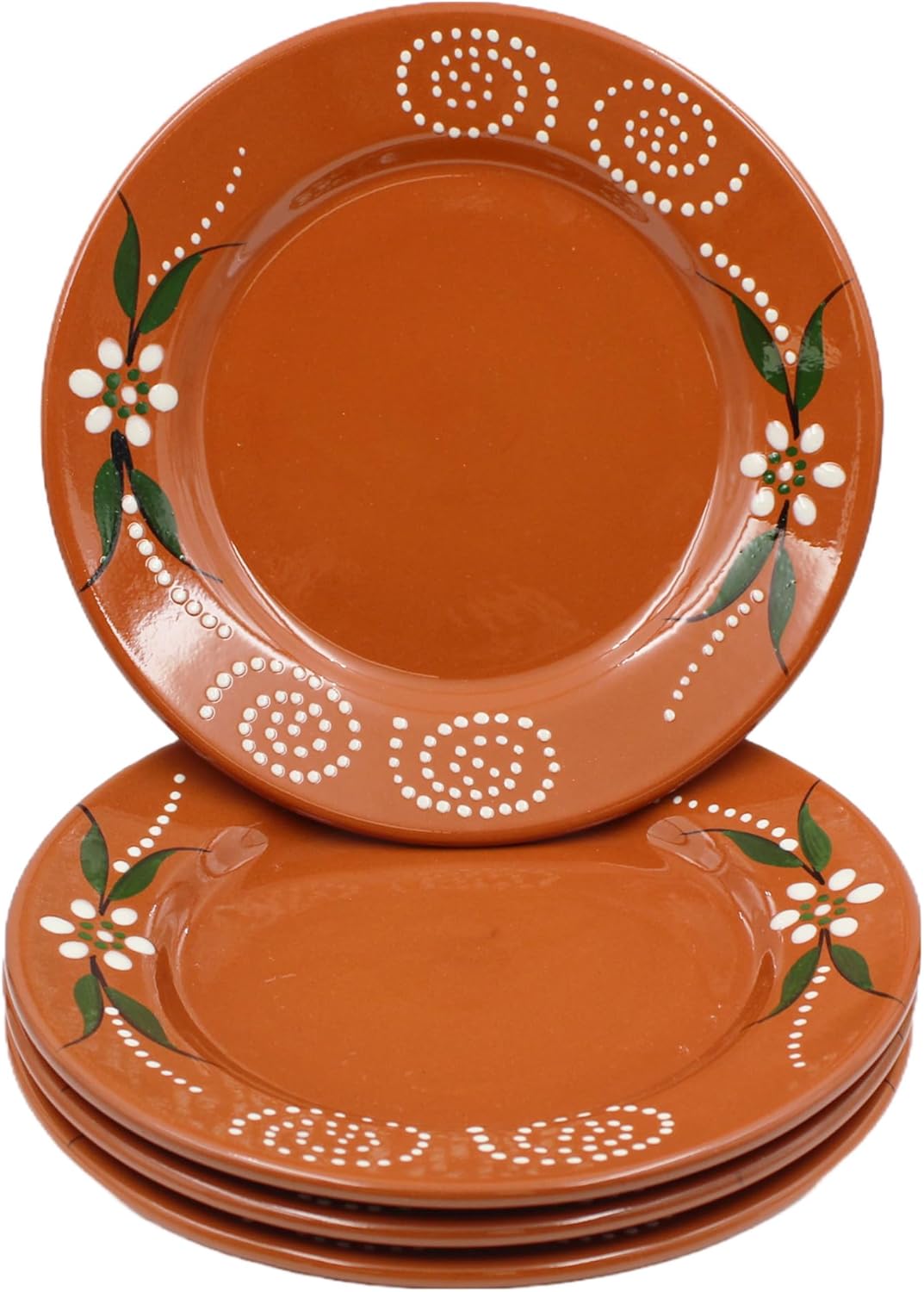 Amazon.com | João Vale Hand-Painted Traditional Terracotta Dinner Plate ...
