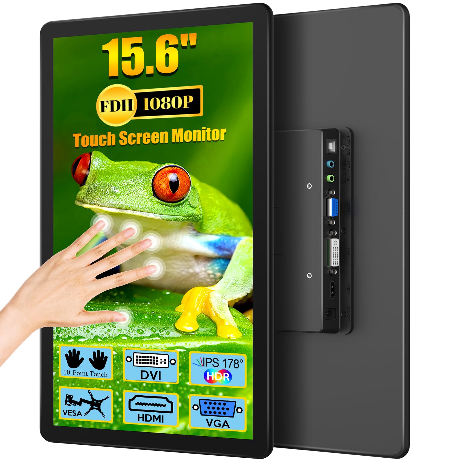 Amazon.com: MAGEX 15.6" Touchscreen Monitor, HDMI+VGA+DVI FHD ...