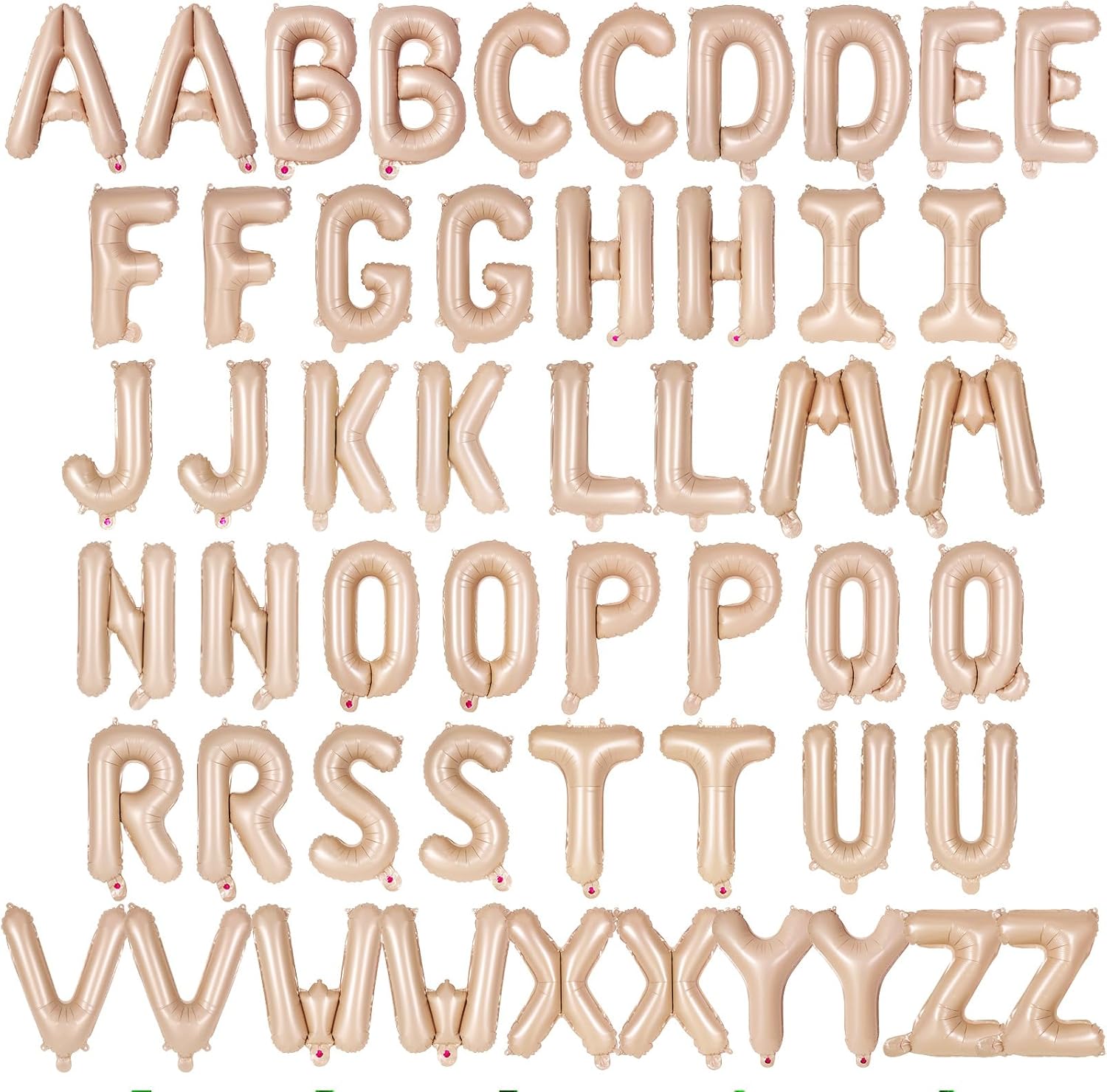 Amazon.com: 52 Pcs Caramel Letter Balloons,16 Inch Foil Alphabet Letter ...