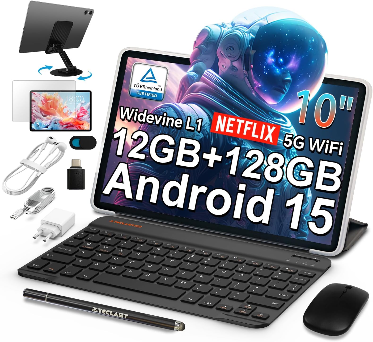 TECLAST P50AI Tablet 11 Pollici 90Hz Tablets Android 15, AI Gesti Aerei ...