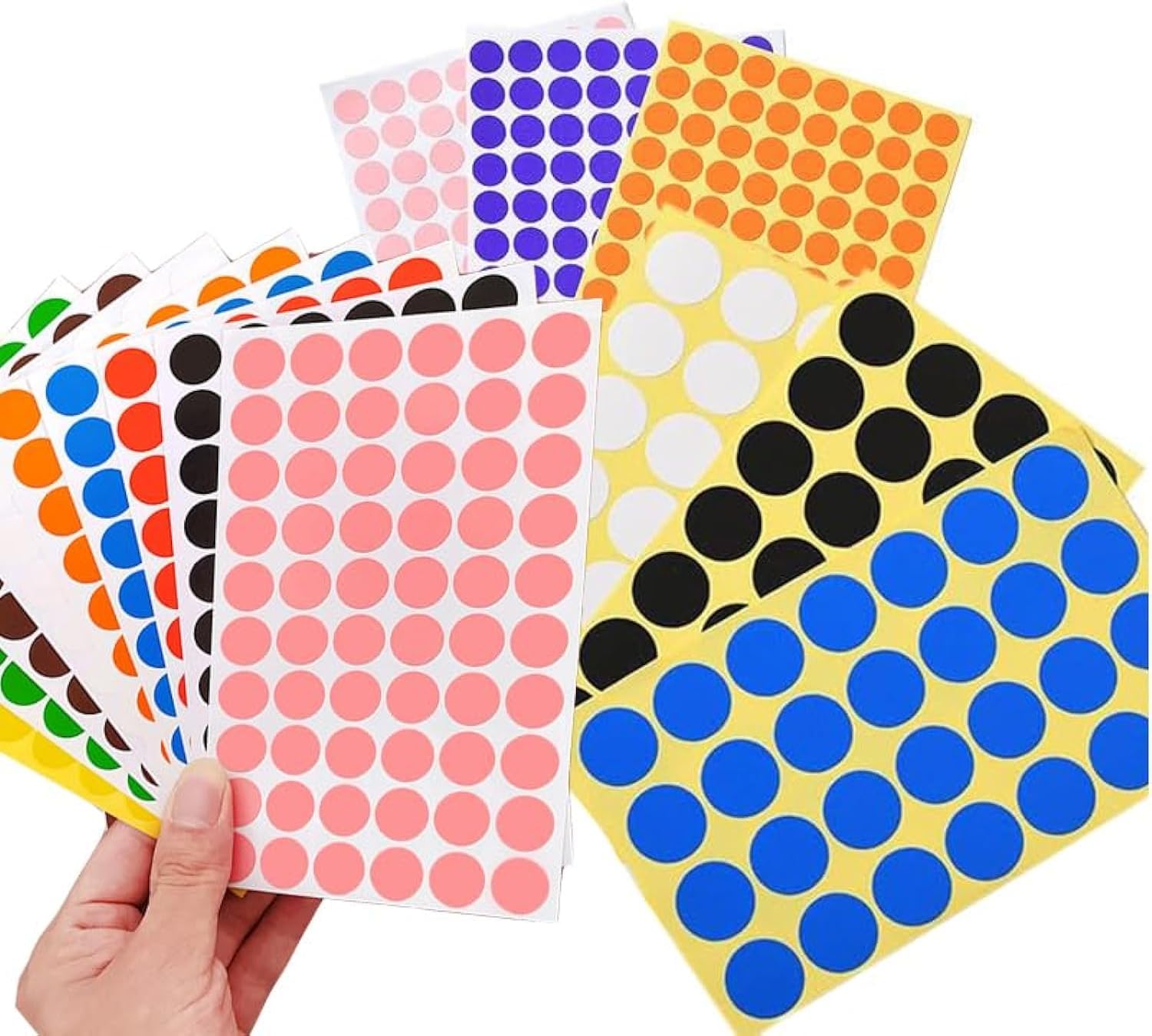 VELEGO 4000 Pcs in 60 Sheets 3 Sizes Round Dot Stickers Colored Circle ...