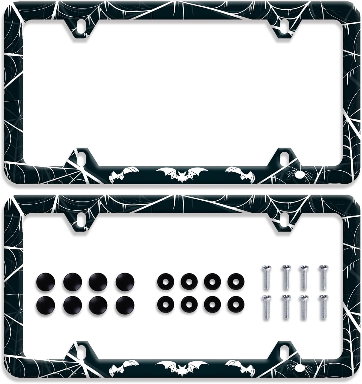 Amazon.com: 【2Pcs】 Bat License Plate Frame Spider Web Goth Gothic ...