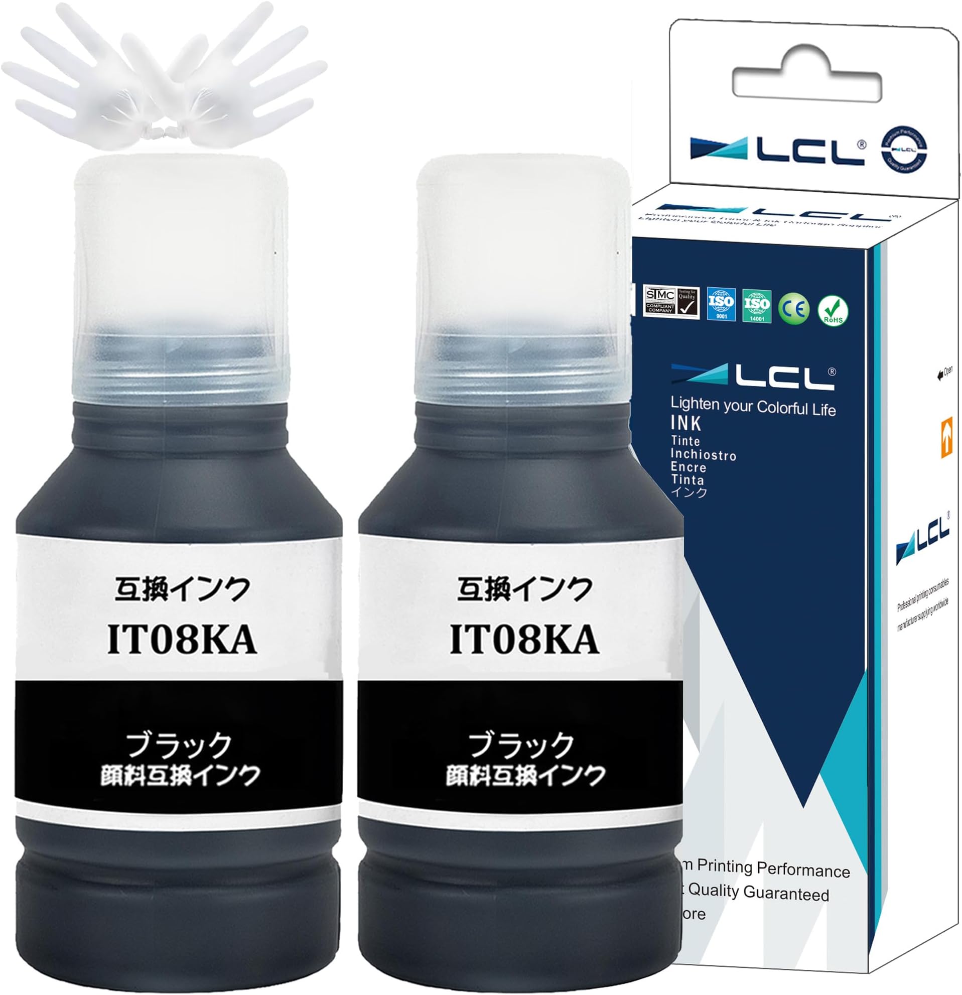 Amazon.co.jp: LCL エプソン用 (えんぴつ削り) IT08 IT08A IT08KA (2パック ブラック 顔料 140ML ...