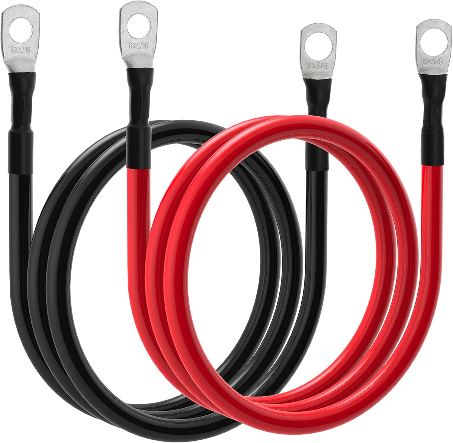 Amazon.com: 6 AWG Battery Cables 6 Gauge Power Inverter Cables with 3/8 ...