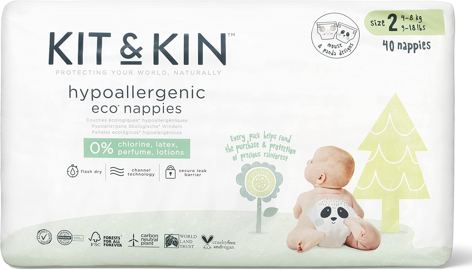 KIT & KIN Taped Baby Diapers Size 2, 5-8Kg | Flash Dry with Superior ...