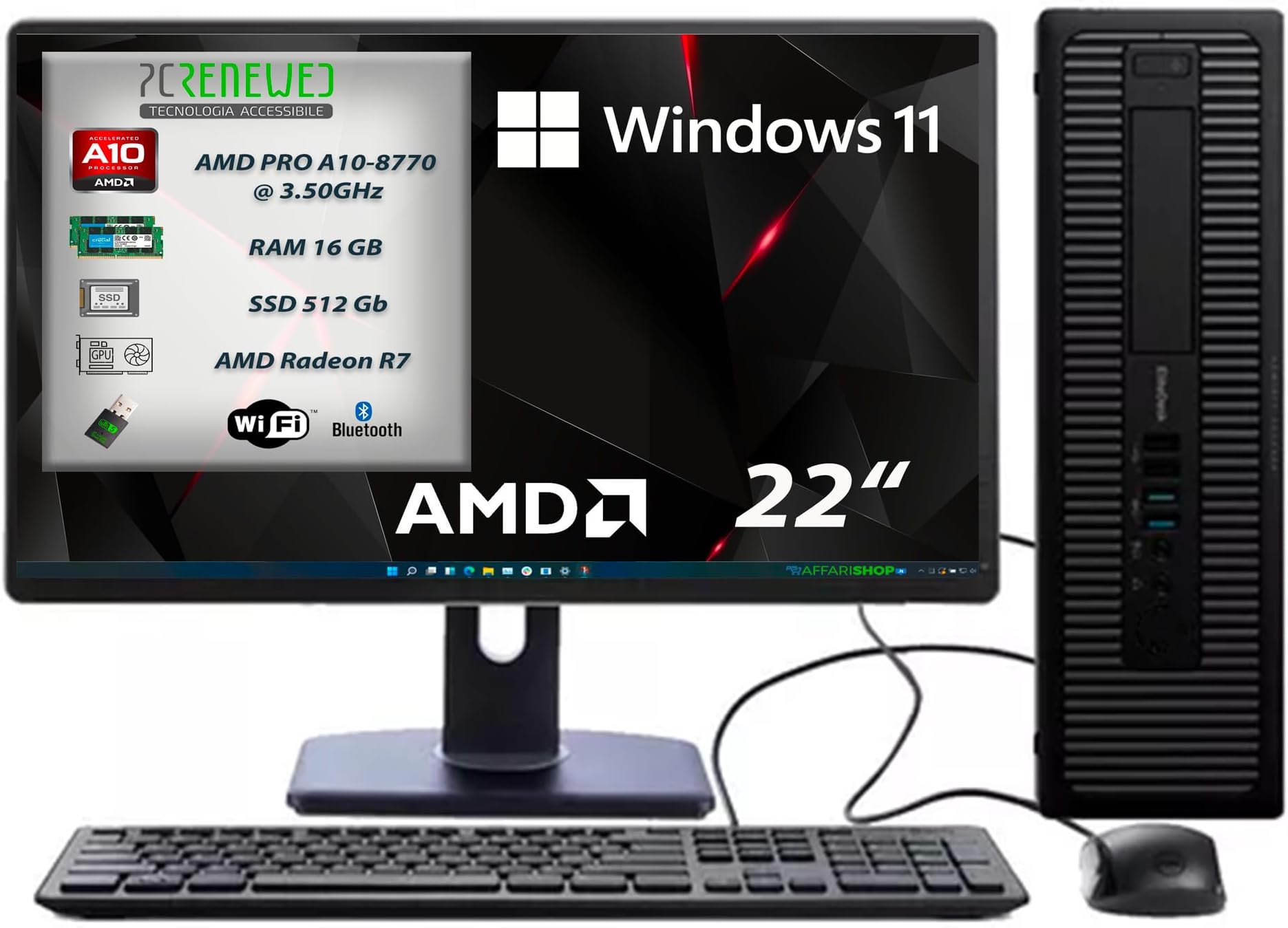 PC de Bureau prêt à l'emploi, Ordinateur Fixe reconditionné A10 3,5 GHz ...