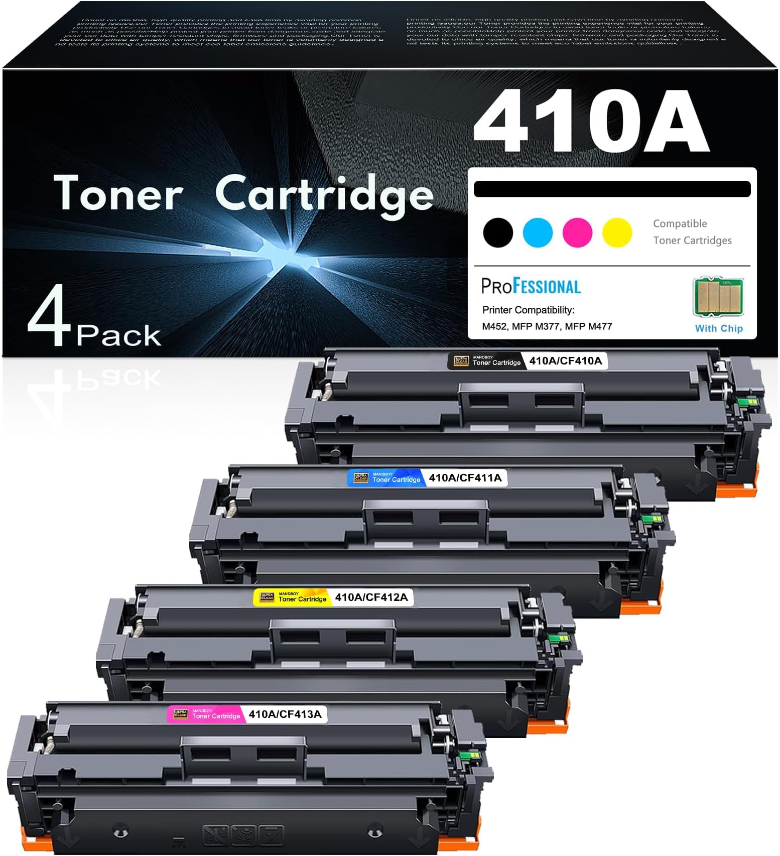 Amazon.com: HP CF410A Laserjet 410A Toner Cartridge, Black, Pack of 1 ...