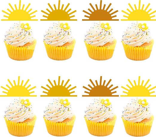 Amazon.com: 39pcs Boho Half Sun Wood Cake Toppers - First Trip Around ...