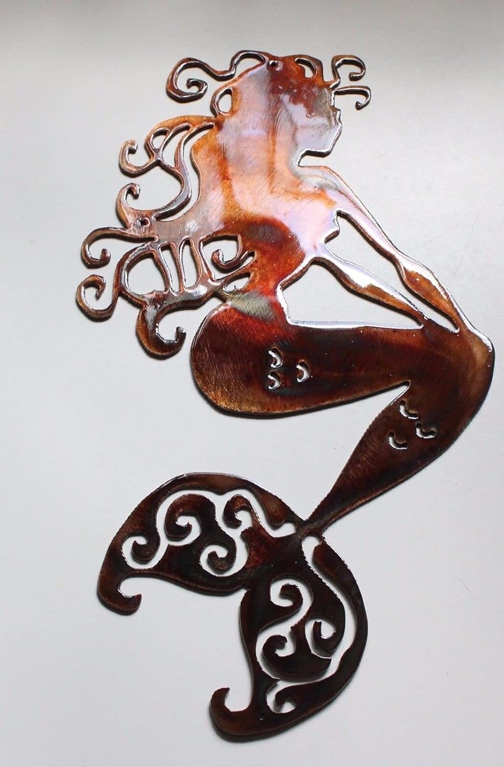 Amazon.com: Sitting Mermaid Metal Wall Art Accent (12" tall, Left ...