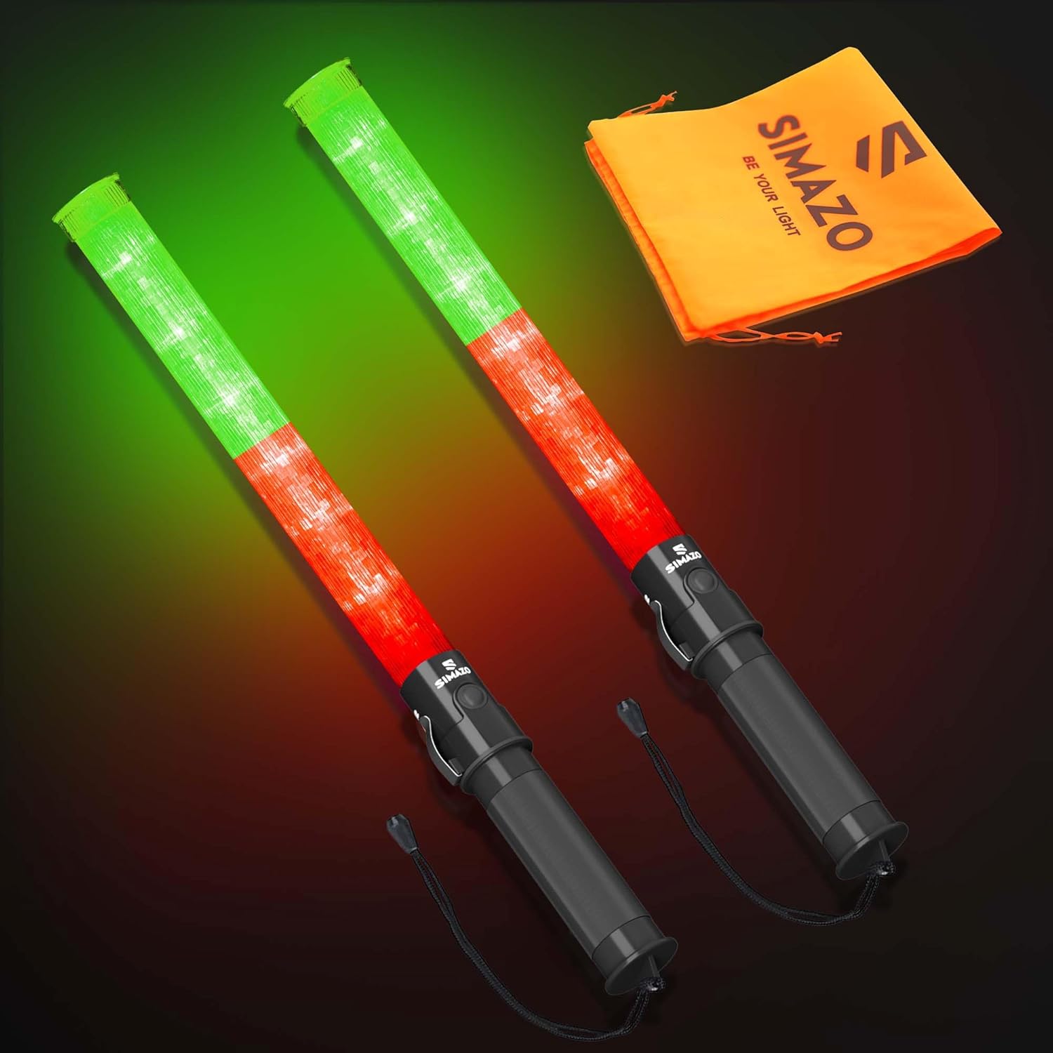 Amazon.com: SIMAZO 2 Pieces 21 Inch Signal Traffic Wand with 3 Flashing ...