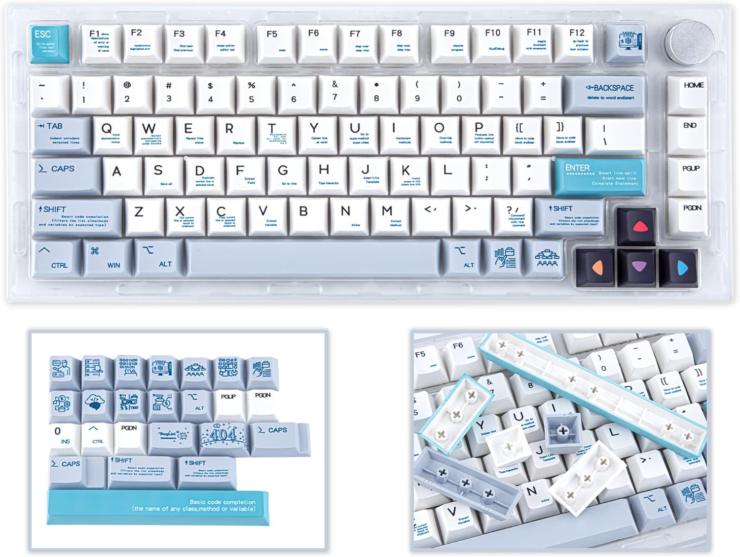 Buy Custom Keycaps 128 Keys Keycap Kit PBT Keycaps Set ANSI Layout ...